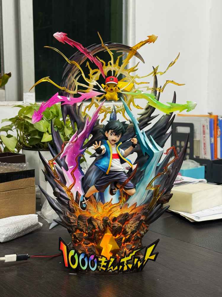 Pokémon White Noise Studio Ash Ketchum & Pikachu Thunderbolt 1/8 Resin ...